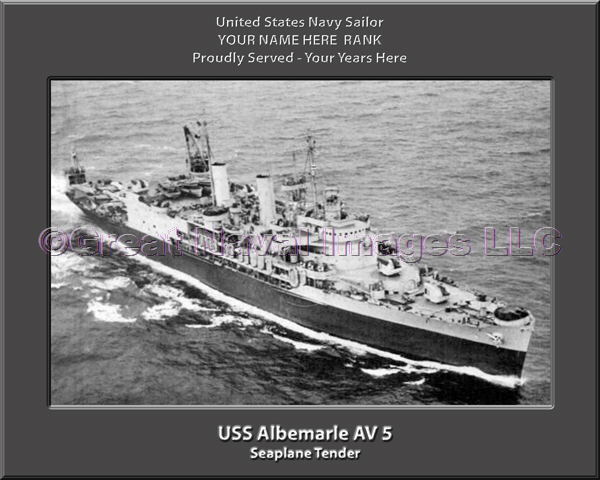 USS Albemarle AV 5 : Personalized Navy Ship Photo ⋆ Great Naval Images LLC