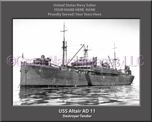 USS Altair AD 11 : Personalized Navy Ship Photo ⋆ Great Naval Images LLC