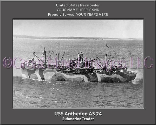 USS Anthedon AS 24 : Personalized Navy Ship Photo ⋆ Great Naval Images LLC