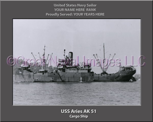 USS Aries AK 51 : Personalized Navy Ship Photo ⋆ Great Naval Images LLC