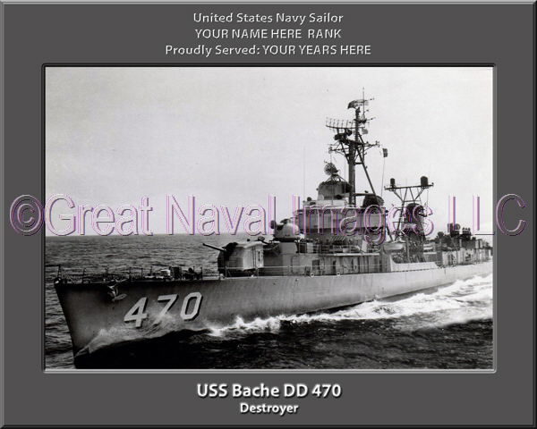 USS Bache DD 470 : Personalized Navy Ship Photo 2 ⋆ Great Naval Images LLC