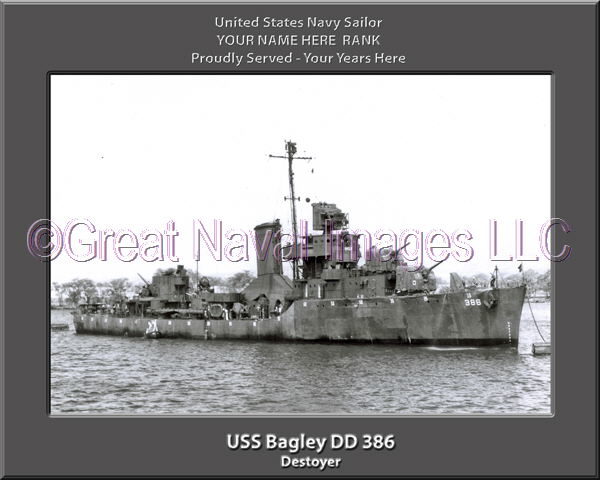 USS Bagley DD 386 : Personalized Navy Ship Photo ⋆ Great Naval Images LLC
