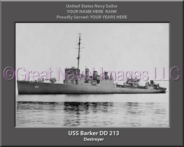 USS Barker DD 213 : Personalized Navy Ship Photo ⋆ Personalized US Navy ...