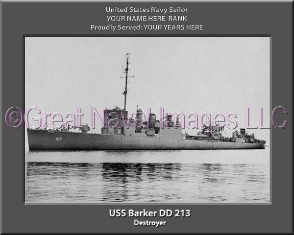 USS Barker DD 213 : Personalized Navy Ship Photo ⋆ Personalized US Navy ...