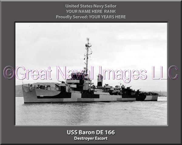 USS Baron DE 166 : Personalized Navy Ship Photo ⋆ Great Naval Images LLC