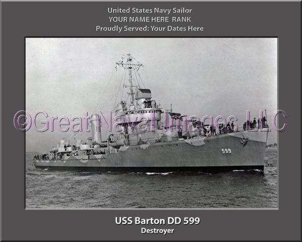 USS Barton DD 599 : Personalized Navy Ship Photo ⋆ Personalized US Navy ...