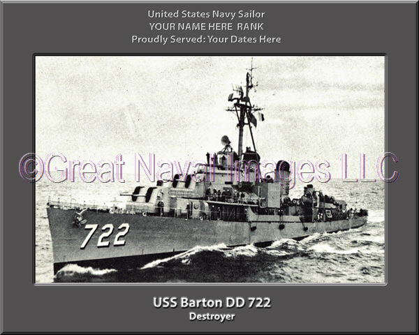 USS Barton DD 722 : Personalized Navy Ship Photo ⋆ Personalized US Navy ...