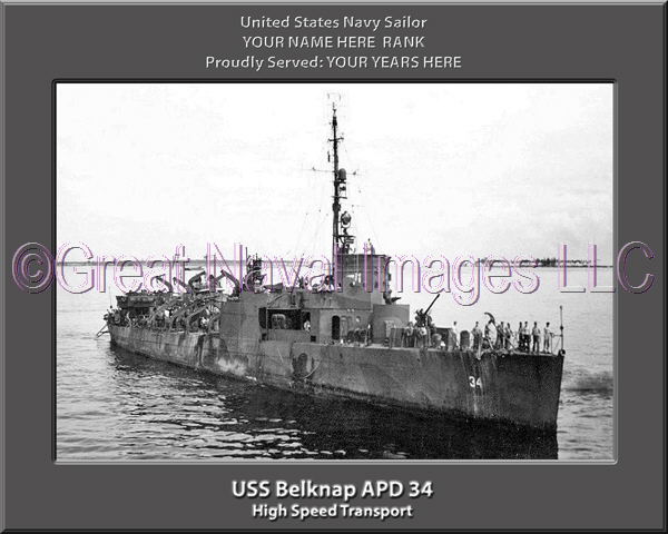 USS Belknap APD 34 : Personalized Navy Ship Photo ⋆ Great Naval Images LLC