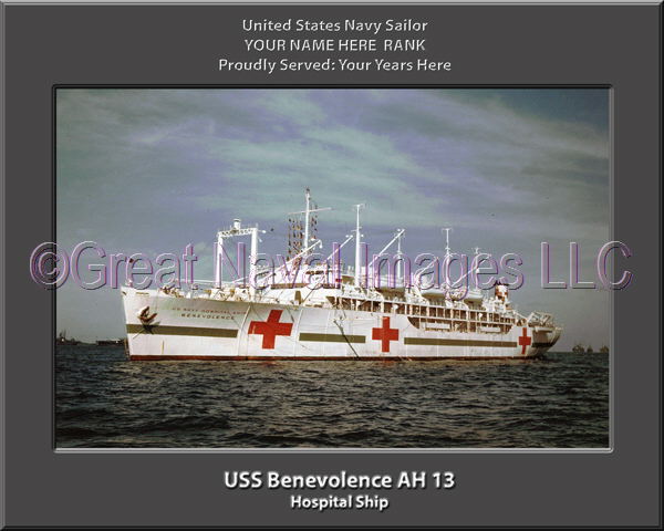 USS Benevolence AH 13 : Personalized Navy Ship Photo ⋆ Great Naval ...