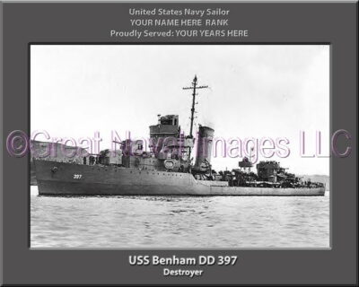 USS Benham DD 397 : Personalized Navy Ship Photo ⋆ Great Naval Images LLC