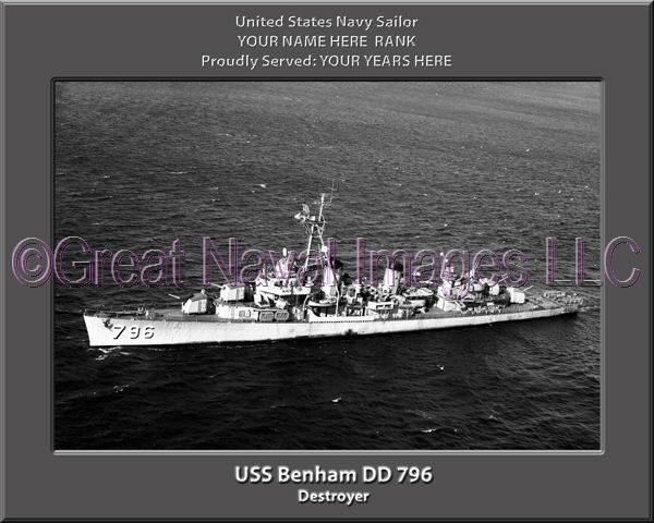 USS Benham DD 796 : Personalized Navy Ship Photo 2 ⋆ Great Naval Images LLC