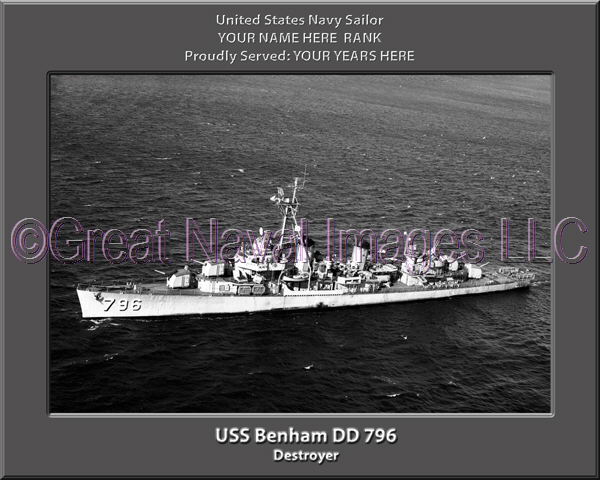 USS Benham DD 796 : Personalized Navy Ship Photo 2 ⋆ Great Naval Images LLC