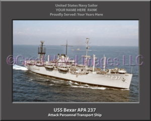USS Bexar APA 237 : Personalized Navy Ship Photo ⋆ Great Naval Images LLC