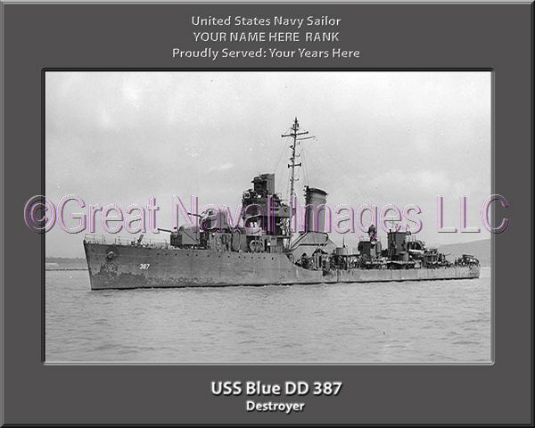 USS Blue DD 387 : Personalized Navy Ship Photo ⋆ Personalized US Navy ...