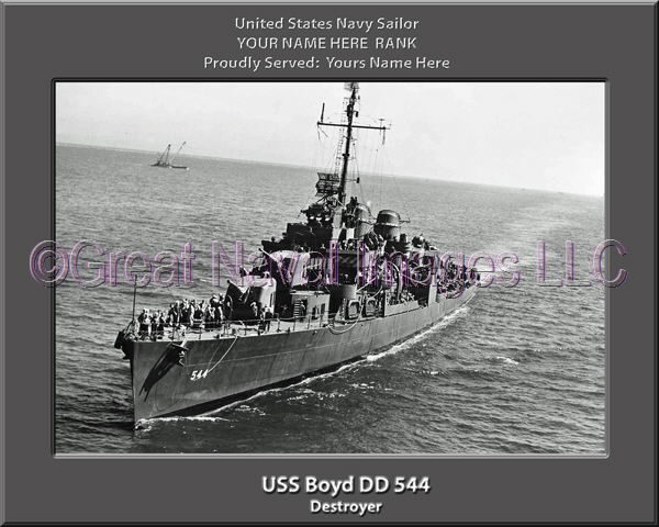 USS Boyd DD 544 : Personalized Navy Ship Photo ⋆ Great Naval Images LLC.