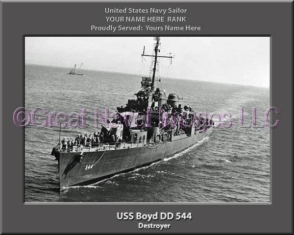USS Boyd DD 544 : Personalized Navy Ship Photo ⋆ Great Naval Images LLC