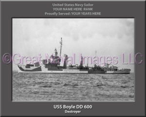 USS Boyle DD 600 : Personalized Navy Ship Photo 2 ⋆ Great Naval Images LLC