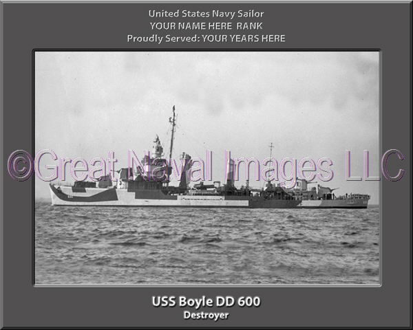 USS Boyle DD 600 : Personalized Navy Ship Photo 2 ⋆ Great Naval Images LLC