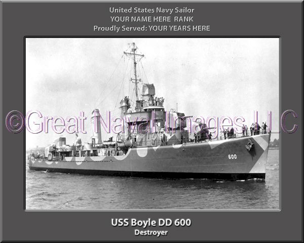 USS Boyle DD 600 : Personalized Navy Ship Photo ⋆ Great Naval Images LLC