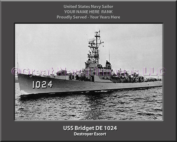 USS Bridget DE 1024 : Personalized Navy Ship Photo ⋆ Great Naval Images ...