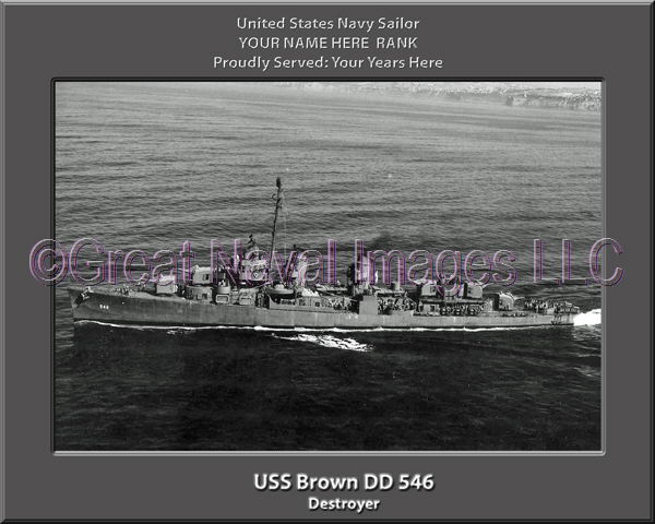 USS Brown DD 546 : Personalized Navy Ship Photo ⋆ Great Naval Images LLC