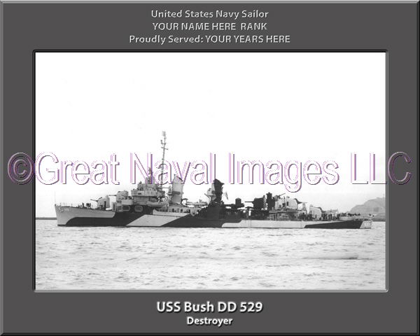 USS Bush DD 529 Personalized Navy Ship Photo ⋆ Personalized US Navy ...