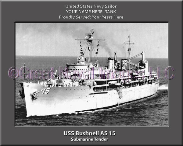 USS Bushnell AS 15 : Personalized Navy Ship Photo ⋆ Great Naval Images LLC.