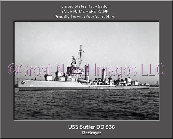 USS Butler DD 636 : Personalized Navy Ship Photo ⋆ Great Naval Images LLC