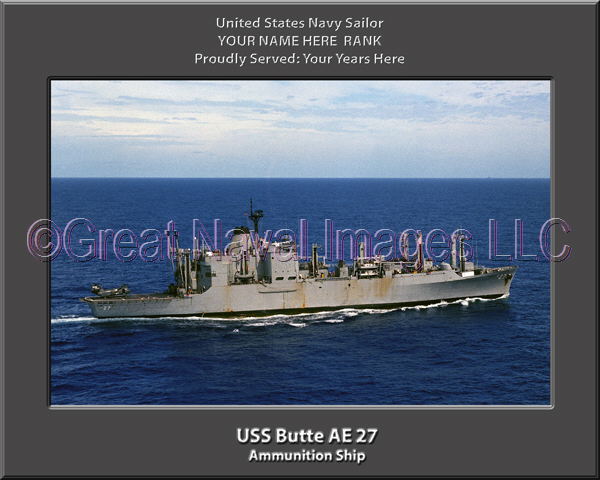 USS Butte AE 27 : Personalized Navy Ship Photo 2 ⋆ Great Naval Images LLC
