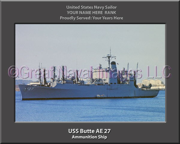 USS Butte AE 27 : Personalized Navy Ship Photo ⋆ Great Naval Images LLC