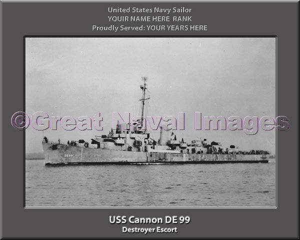 USS Cannon DE 99 : Personalized Navy Ship Photo ⋆ Great Naval Images LLC