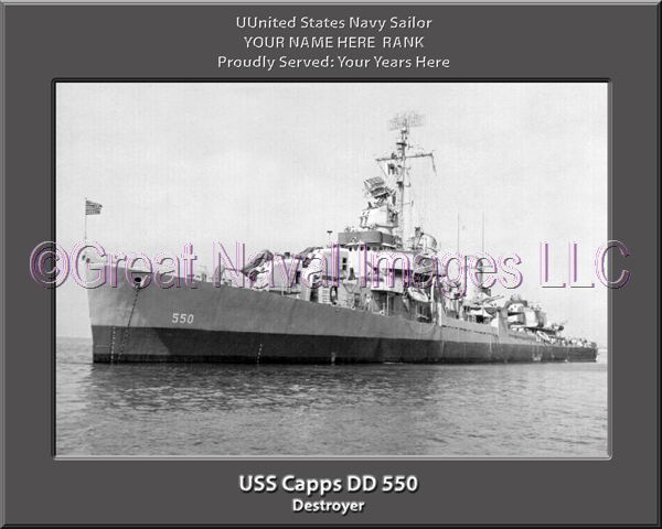 USS Capps DD 550 : Personalized Navy Ship Photo ⋆ Great Naval Images LLC