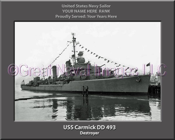 USS Carmick DD 493 : Personalized Navy Ship Photo ⋆ Great Naval Images LLC