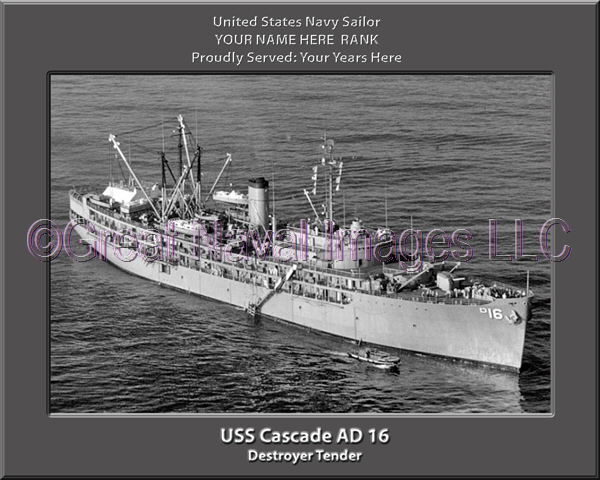 USS Cascade AD 16 : Personalized Navy Ship Photo ⋆ Great Naval Images LLC