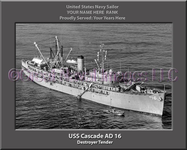 USS Cascade AD 16 : Personalized Navy Ship Photo ⋆ Great Naval Images LLC