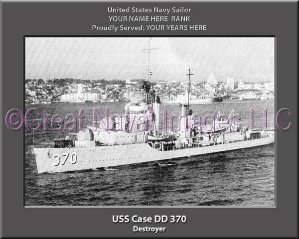USS Case DD 370 : Personalized Navy Ship Photo ⋆ Great Naval Images LLC