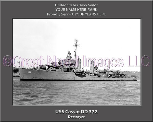 USS Cassin DD 372 : Personalized Navy Ship Photo 2 ⋆ Great Naval Images LLC