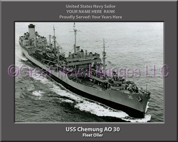 USS Chemung AO 30 : Personalized Navy Ship Photo ⋆ Great Naval Images LLC