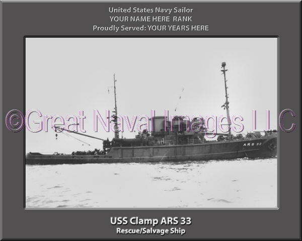 USS Clamp ARS 33 : Personalized Navy Ship Photo ⋆ Great Naval Images LLC