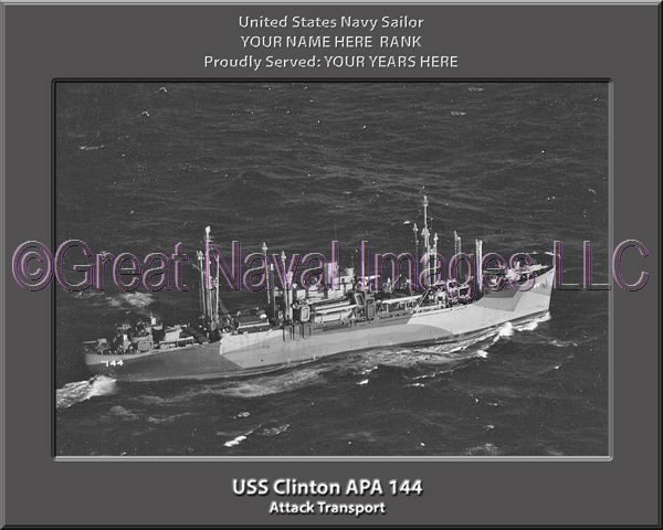 USS Clinton APA 144 : Personalized Navy Ship Photo ⋆ Great Naval Images LLC