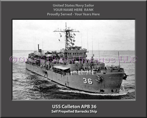 USS Colleton APB 36 : Personalized Navy Ship Photo ⋆ Great Naval Images LLC