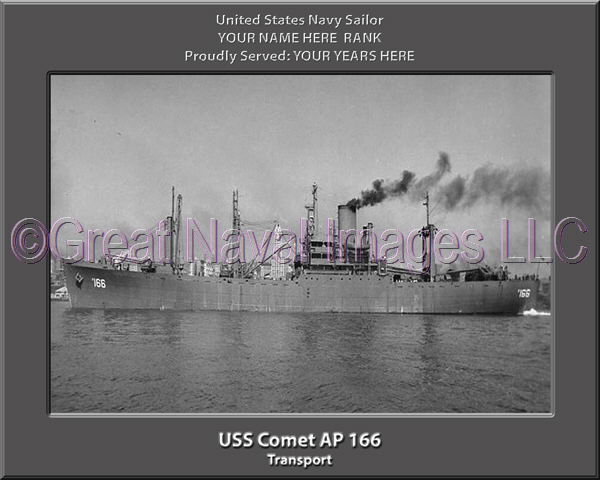 USS Comet AP 166 : Personalized Navy Ship Photo ⋆ Great Naval Images LLC.
