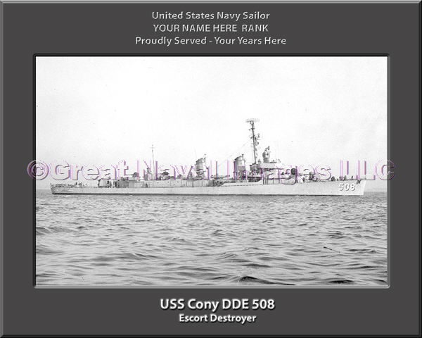 USS Cony DDE 508 : Personalized Navy Ship Photo ⋆ Great Naval Images LLC