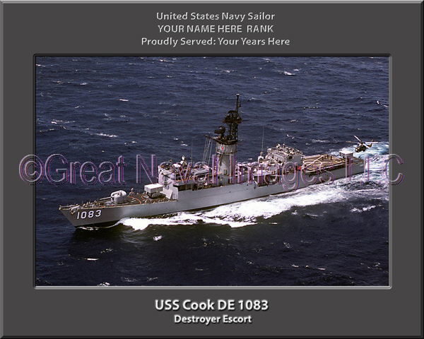USS Cook DE 1083 : Personalized Navy Ship Photo ⋆ Great Naval Images LLC.