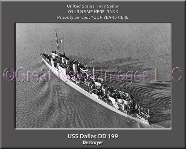 USS Dallas DD 199 : Personalized Navy Ship Photo 2 ⋆ Great Naval Images LLC