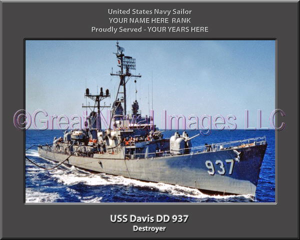 USS Davis DD 937 : Personalized Navy Ship Photo ⋆ Great Naval Images LLC