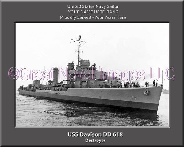 USS Davison DD 618 : Personalized Navy Ship Photo ⋆ Great Naval Images LLC