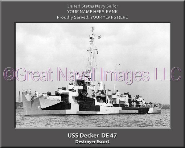 USS Decker DE 47 : Personalized Navy Ship Photo ⋆ Great Naval Images LLC