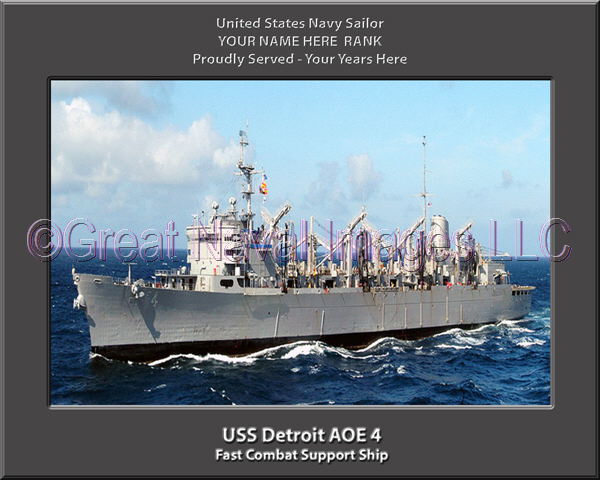 USS Detroit AOE 4 : Personalized Navy Ship Photo ⋆ Great Naval Images LLC