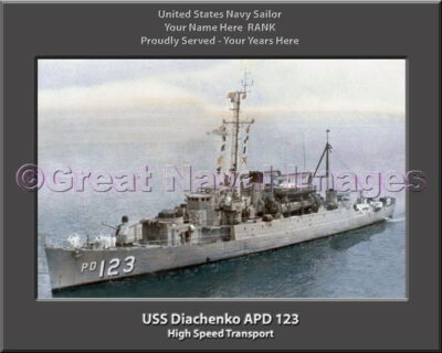 USS Diachenko APD 123 : Personalized Navy Ship Photo ⋆ Great Naval ...